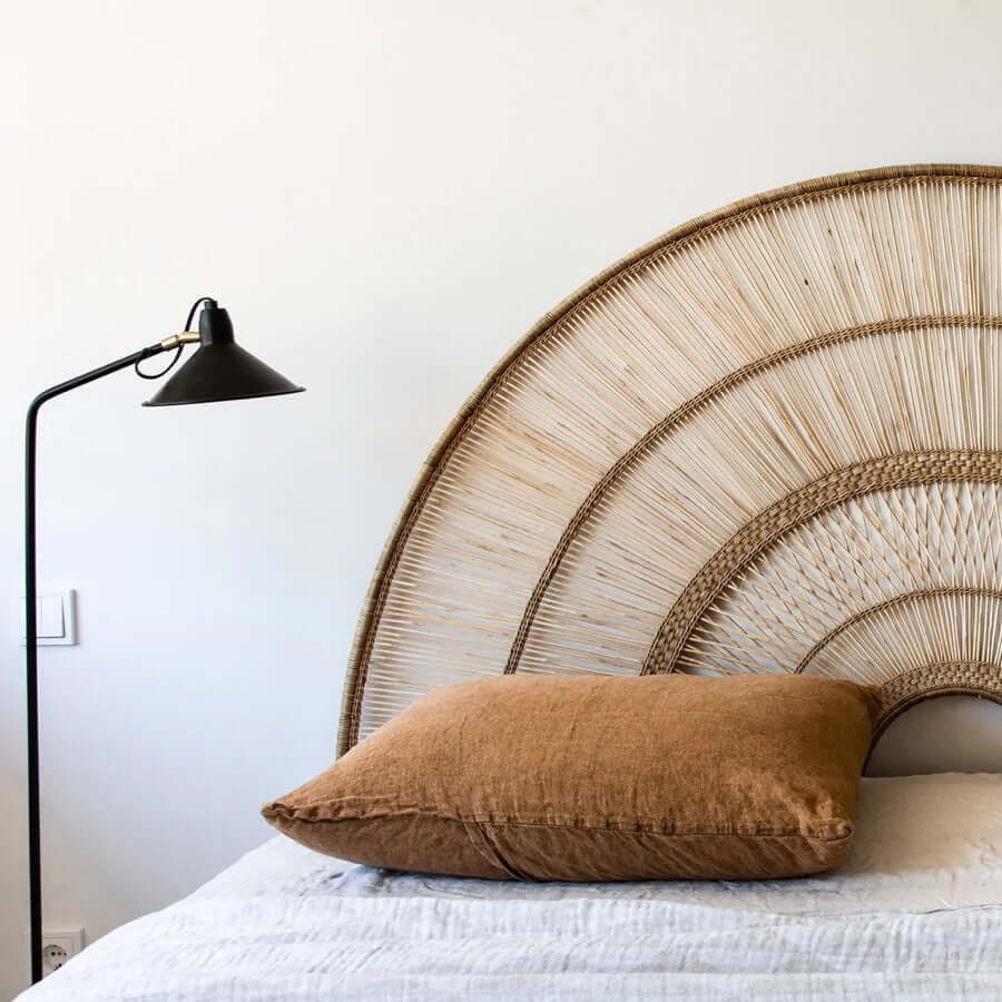 Malawi Headboard Bed Natural Rattan, Fairtrade, Boho style